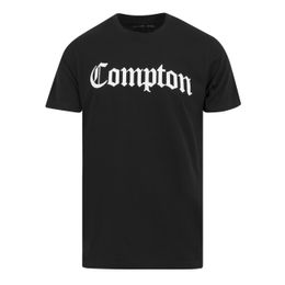 Kurzarmshirt MisterTee "MisterTee Herren Compton Tee", Damen, Gr. XS, schwarz, 100% Baumwolle, bedruckt, normal, Rundhals, Shirts