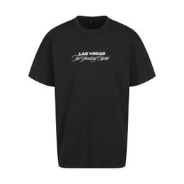 T-Shirt "Upscale by Mister Tee Gambling Capital Oversize Tee", Damen, Gr. XS, schwarz, 100% Baumwolle, UPSCALE BY MISTER TEE, bedruckt, oversize, Rundhals, Shirts T-Shirt