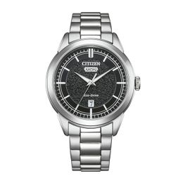 Solaruhr Citizen "Eco-Drive Classic ( C7 Design)", silberfarben, schwarz, Armbanduhren, Herren, Armbanduhr, Herrenuhr, Edelstahlarmband, analog, Big Date