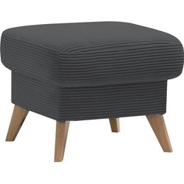 Hocker exxpo - SOFA FASHION "Samso, kompakte und bequeme Sitzgelegenheit in aktuellem Cord Bezug", grau (anthrazit), B:57cm H:47cm T:57cm, Hocker, Hocker