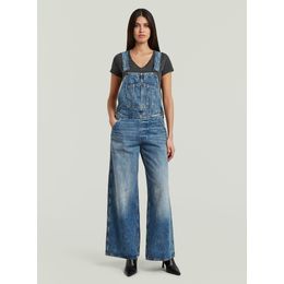 G-Star Raw Jumpsuit G-STAR "Cinch Dungaree Wide Jumpsuit", Damen, Gr. L, Normalgr&ouml;&szlig;en, antique faded blau galena, Obermaterial: 95% Baumwolle, 5% Baumwolle, Overalls Jumpsuit