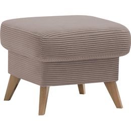 Hocker exxpo - SOFA FASHION "Samso, kompakte und bequeme Sitzgelegenheit in aktuellem Cord Bezug", braun (cappucino), B:57cm H:47cm T:57cm, Hocker, Hocker