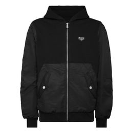 Kapuzensweatjacke Philipp Plein "Iconic Plein", Herren, Gr. S, 02, schwarz, Obermaterial: 100% Baumwolle, Sweatjacken
