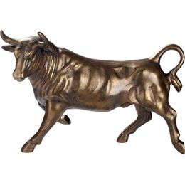 Skulptur Gilde "Figur Stier Bull", bronzefarben, B:57cm H:39cm T:26,5cm, Aluminium, Dekofiguren