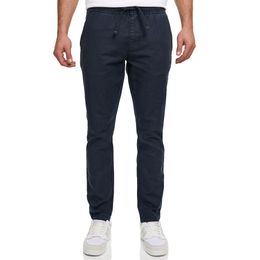 Schlupfhose INDICODE "INVitamin", Herren, Gr. XXL, N-Gr, navy, Web, Obermaterial: 55% Leinen, 45% Baumwolle, unifarben, regular fit kn&ouml;chellang, Hosen Schlupfhose