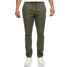 Schlupfhose INDICODE "INVitamin", Herren, Gr. L, N-Gr, army, Web, Obermaterial: 55% Leinen, 45% Baumwolle, unifarben, regular fit kn&ouml;chellang, Hosen Schlupfhose