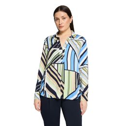 Schlupfbluse Betty Barclay "Damen langarm", Damen, Gr. 46, blau, gr&uuml;n, Obermaterial: 100% Viskose, l&auml;ssig geschnitten normal, V-Ausschnitt, Blusen Schlupfbluse