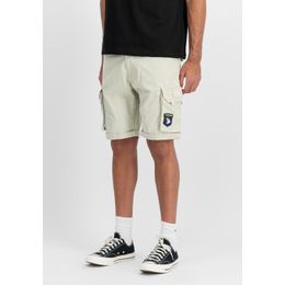 Shorts Alpha Industries "Crew Short Patch", Herren, Gr. 30, Normalgr&ouml;&szlig;en, stone, Obermaterial: 98% Baumwolle, 2% Elastan; Futter: 100% Baumwolle, Hosen Shorts
