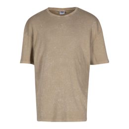 T-Shirt Urban Classics "Urban Classics Washed Rib Tee", Damen, Gr. M, unionbeige, 95% Baumwolle, 5% Elasthan, unifarben, oversize, Rundhals, Shirts T-Shirt