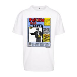 T-Shirt Merchcode "Merchcode Herren Eazy-E RAP Magazine Oversize Tee", Damen, Gr. L, wei&szlig;, 100% Baumwolle, unifarben, oversize, Rundhals, Shirts T-Shirt