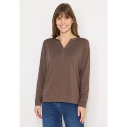 Langarmshirt Cecil, Damen, Gr. M (40), urban taupe, Web, 48% Baumwolle, 48% Modal, 4% Elasthan, unifarben, comfort fit normal, V-Ausschnitt, normaler Saum, Shirts Langarmshirt, im Tunika-Style