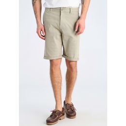 Chinoshorts LINDBERGH, Herren, Gr. L, N-Gr, soft gr&uuml;n, Web, Obermaterial: 98% Baumwolle, 2% Elasthan, unifarben, kniefrei, Hosen Chinoshorts, mit Stretch