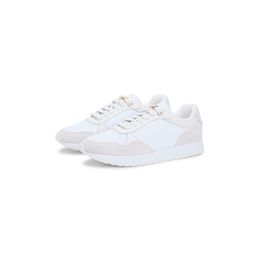 Plateausneaker Tommy Hilfiger "TH CHIC EVA RUNNER MESH", Herren, Gr. 37, wei&szlig;, Textil, Veloursleder, Mesh, Schuhe Plateausneaker, Freizeitschuh, Halbschuh, Slipper mit elastischen Schn&uuml;rsenkeln