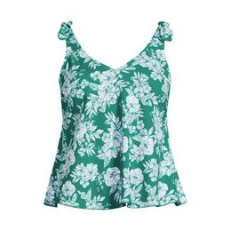 LANDS' END Tankini-Top mit geknoteten Tr&auml;gern und Flattersaum, Damen,  Gr&uuml;n, Elasthan/Nylon-Mischung, by Lands' End