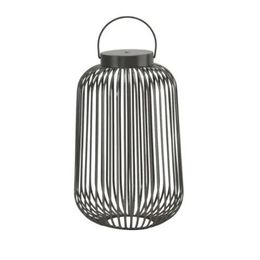 LC Wholesaler LED Metalllaterne grau 23x37 cm, aufladbar