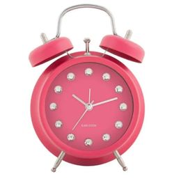Karlsson Alarm Clock Glam Diamonds Pink 11,8x17 cm