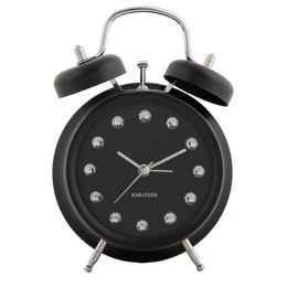 Karlsson Alarm Clock Glam Diamonds Black 11,8x17 cm