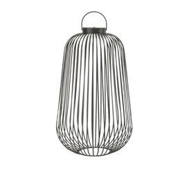 LC Wholesaler LED Metalllaterne Grau 37x60 cm. aufladbar