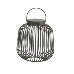 LC Wholesaler LED Metalllaterne Grau 23x26 cm, aufladbar