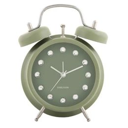 Karlsson Alarm Clock Glam Diamonds Jungle Green 11,8x17 cm