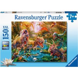 Puzzle Ravensburger "Versammlung der Dinosaurier", bunt, Puzzles, KinderB:49cm H:36cm, Pappe, Made in Germany, B:49cm H:36cm