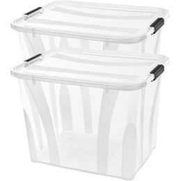 Aufbewahrungsbox Siena Home "Anzio", transparent, B:38,5cm H:37,2cm T:51cm, Kunststoff, Aufbewahrungsboxen, Aufbewahrungsbox, Kunststoff, 100% recyclebar