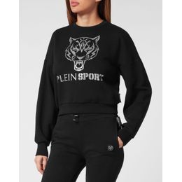 Sweatshirt Plein Sport "Tiger", M&auml;dchen, Gr. L, schwarz (02, schwarz), Obermaterial: 88% Baumwolle, 12% Polyester, Sweatshirts Sweatshirt