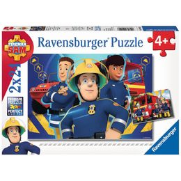 Puzzle Ravensburger "Feuerwehrmann Sam, Sam hilft in der Not", bunt, Puzzles, KinderB:26cm H:18cm, Pappe, Motiv, Made in Europe, B:26cm H:18cm