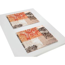 Platzset WIRTH "JOLANDA" Gr. 1, orange, B:40cm L:35cm, Obermaterial: 100% Polyester, Platzsets