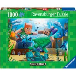 Puzzle Ravensburger "Minecraft Mosaic", bunt, Puzzles, KinderB:70cm H:50cm, Pappe, Motiv, Made in Germany, B:70cm H:50cm