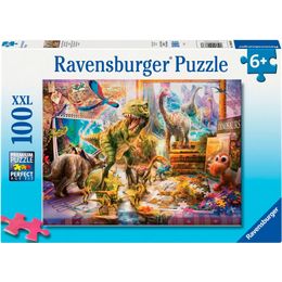 Puzzle Ravensburger "Dinos im Kinderzimmer", bunt, Puzzles, KinderB:49cm H:36cm, Pappe, Motiv, 100 XXL-Teile; Made in Germany, B:49cm H:36cm