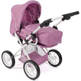 Bayer Chic 2000 Kombi-Puppenwagen CHIC2000 "Leni", rosa (jeans pink), Puppenwagen, KinderB:37cm H:68cm T:64cm, Kunststoff, Metall, Stoff, mit herausnehmbarer Tragetasche, B:37cm H:68cm T:64cm