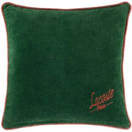 Dekokissen Lacoste "LVETVET", vert, B:45cm L:45cm, Baumwolle, Dekokissen_Sitzkissen_Kissenh&uuml;llen, Gesticktes Logo auf der Vorderseite