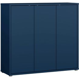 Schuhschrank FORTE "Alice Springs, Schuhschrank, Platz f&uuml;r 20 Paar Schuhe, 3 T&uuml;ren", nachtblau, B:109,2cm H:99,1cm T:34,9cm, Holzwerkstoff, Schr&auml;nke, Schuhschrank, Stauraumschrank, Mehrzweckschrank, grifflose Front, Push to open
