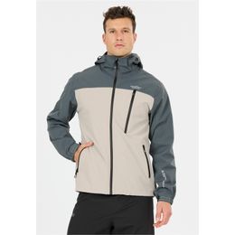 Outdoorjacke WEATHER REPORT "DELTON W-PRO15000", Gr. L, grau, 94% Polyester, 6% Elasthan, bedruckt, mehrfarbig, normal, hoch geschlossener Ausschnitt, Jacken Outdoorjacke, ist atmungsaktiv, wasser- und winddicht