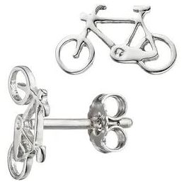Paar Ohrstecker Jobo "Kleine Ohrringe Fahrrad 6,4 mm", silber 925, Ohrringe, Jungen, Silber 925 (Sterlingsilber), 925 Silber rhodiniert