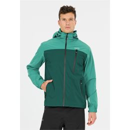 Outdoorjacke WEATHER REPORT "DELTON W-PRO15000", Gr. 4XL, gr&uuml;n, 94% Polyester, 6% Elasthan, bedruckt, mehrfarbig, normal, hoch geschlossener Ausschnitt, Jacken Outdoorjacke, ist atmungsaktiv, wasser- und winddicht