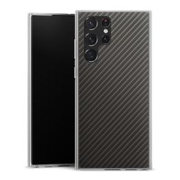 DeinDesign Galaxy S22 Ultra Handy Silikon H&uuml;lle Case transparent Handyh&uuml;lle Carbon Metallic Look Muster Silikon Case