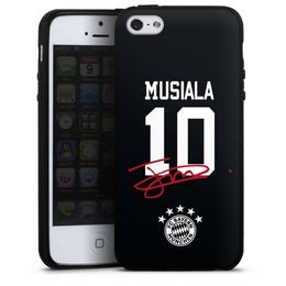 DeinDesign iPhone SE (2016-2019) Handy Silikon H&uuml;lle Case schwarz Handyh&uuml;lle Fcb Fc Bayern M&uuml;nchen Jamal Musiala