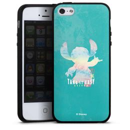 DeinDesign iPhone SE (2016-2019) Handy Silikon H&uuml;lle Case schwarz Handyh&uuml;lle Official Licensed Product Disney Lilo & Stitch