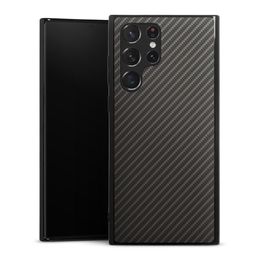 DeinDesign Galaxy S22 Ultra Handy Silikon H&uuml;lle Case schwarz Handyh&uuml;lle Carbon Metallic Look Muster