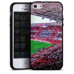 DeinDesign iPhone SE (2016-2019) Handy Silikon H&uuml;lle Case schwarz Handyh&uuml;lle Stadium Fc Bayern M&uuml;nchen Fcb