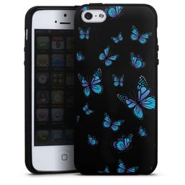 DeinDesign iPhone SE (2016-2019) Handy Silikon H&uuml;lle Case schwarz Handyh&uuml;lle Transparent Muster Butterfly