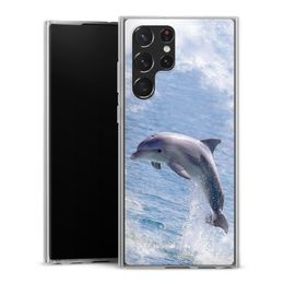 DeinDesign Galaxy S22 Ultra Handy Silikon H&uuml;lle Case transparent Handyh&uuml;lle Wale Ocean Dolphin Silikon Case
