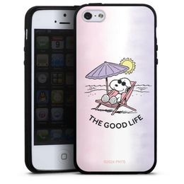 DeinDesign iPhone SE (2016-2019) Handy Silikon H&uuml;lle Case schwarz Handyh&uuml;lle Snoopy Official Licensed Product Peanuts