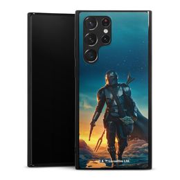 DeinDesign Galaxy S22 Ultra Handy Silikon H&uuml;lle Case schwarz Handyh&uuml;lle Star Wars The Mandalorian Sunset