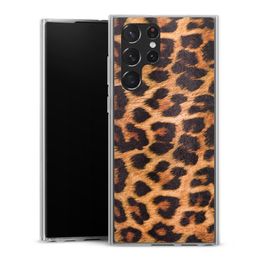 DeinDesign Galaxy S22 Ultra Handy Silikon H&uuml;lle Case transparent Handyh&uuml;lle Animal Print Leopard Fur Silikon Case