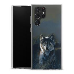 DeinDesign Galaxy S22 Ultra Handy Silikon H&uuml;lle Case transparent Handyh&uuml;lle Wolf Painting Nature Silikon Case
