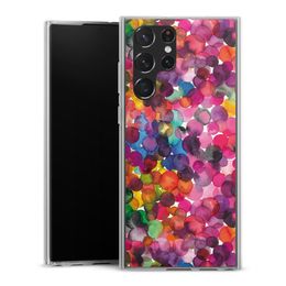 DeinDesign Galaxy S22 Ultra Handy Silikon H&uuml;lle Case transparent Handyh&uuml;lle Water Colour Colourful Points Silikon Case