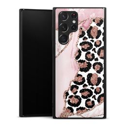 DeinDesign Galaxy S22 Ultra Handy Silikon H&uuml;lle Case schwarz Handyh&uuml;lle Leopard Glitzer Marble